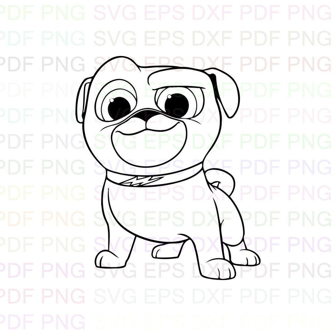 Puppy_dog_pals_bingo_wink Svg Outline Dxf Eps Pdf Png, Cricut, Cutting ...