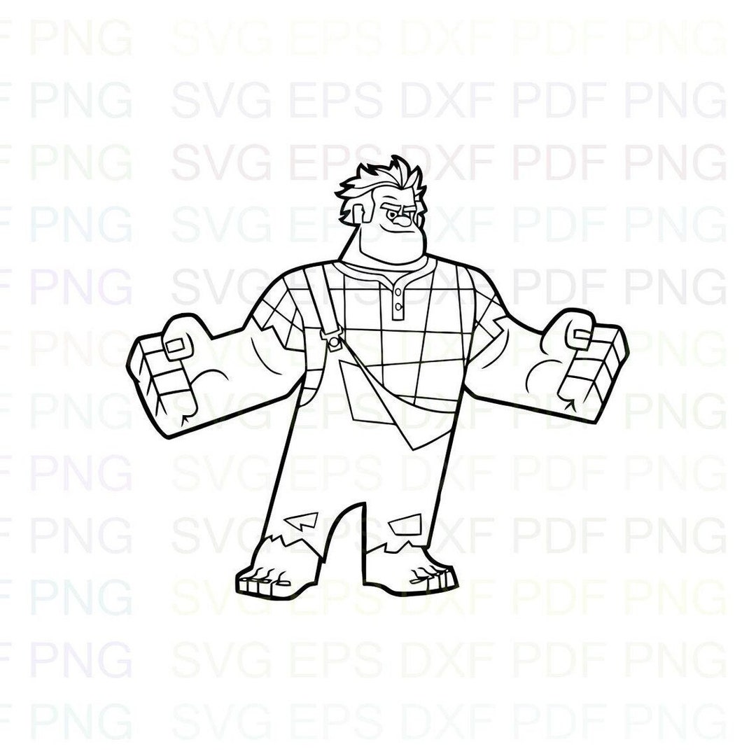 Wreckit_wreck_it_ralph Svg Outline Dxf Eps Pdf Png, Cricut, Cutting ...