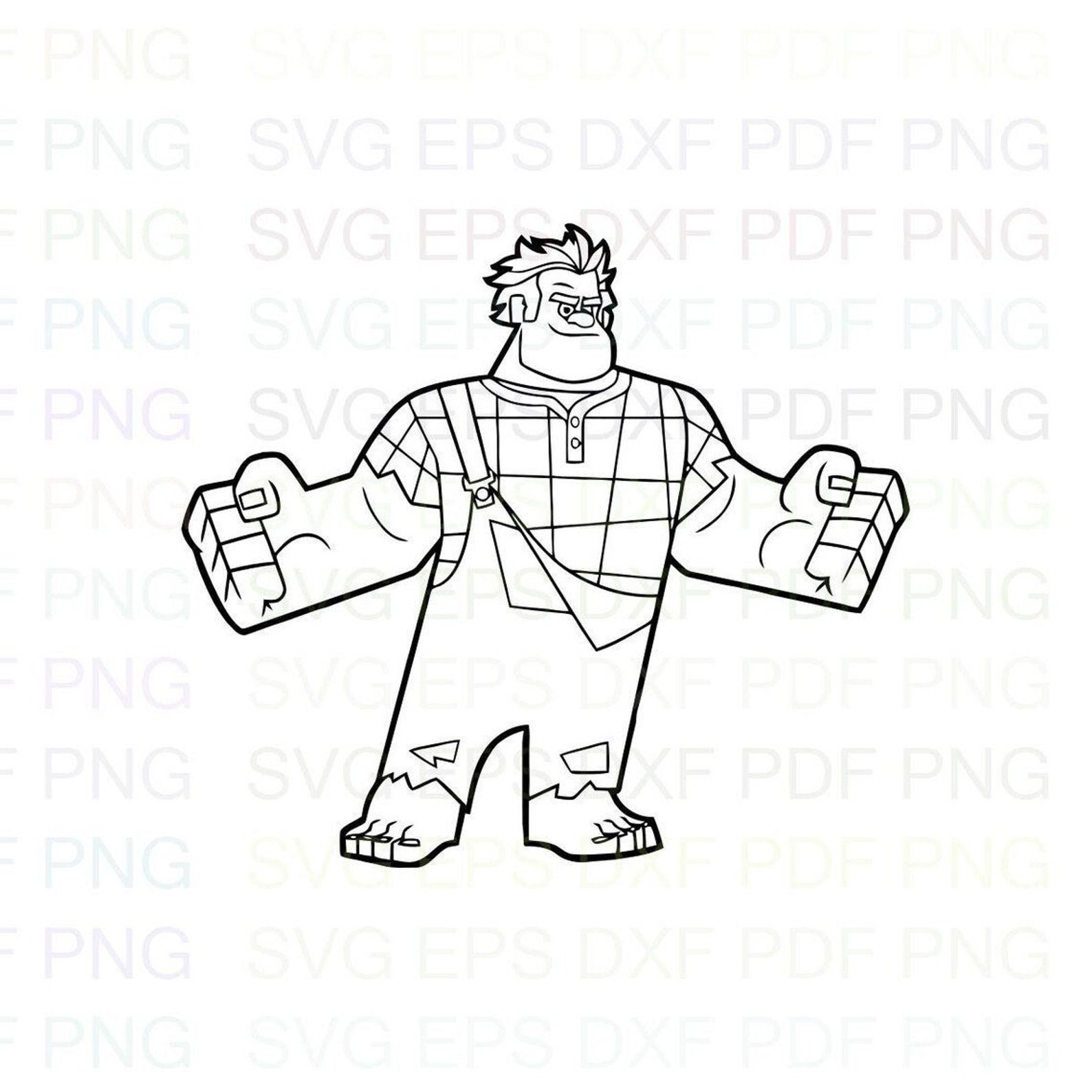 Wreckit_wreck_it_ralph Svg Outline Dxf Eps Pdf Png, Cricut, Cutting ...