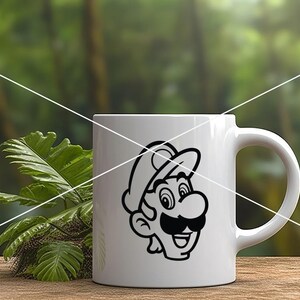 Luigi_face_super_mario_bros Svg Outline Dxf Eps Pdf Png, Cricut ...