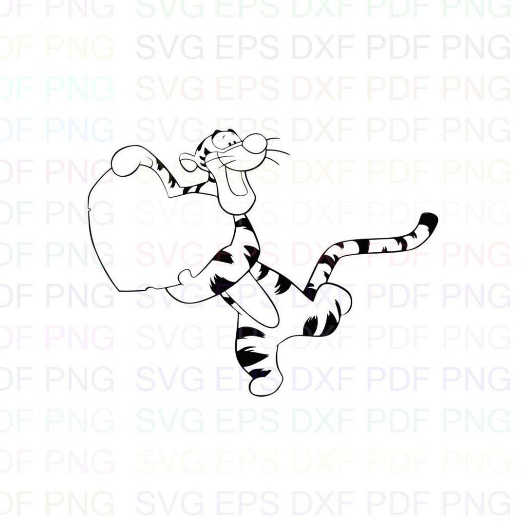Tigger_winnie_the_pooh Svg Outline Dxf Eps Pdf Png, Cricut, Cutting ...