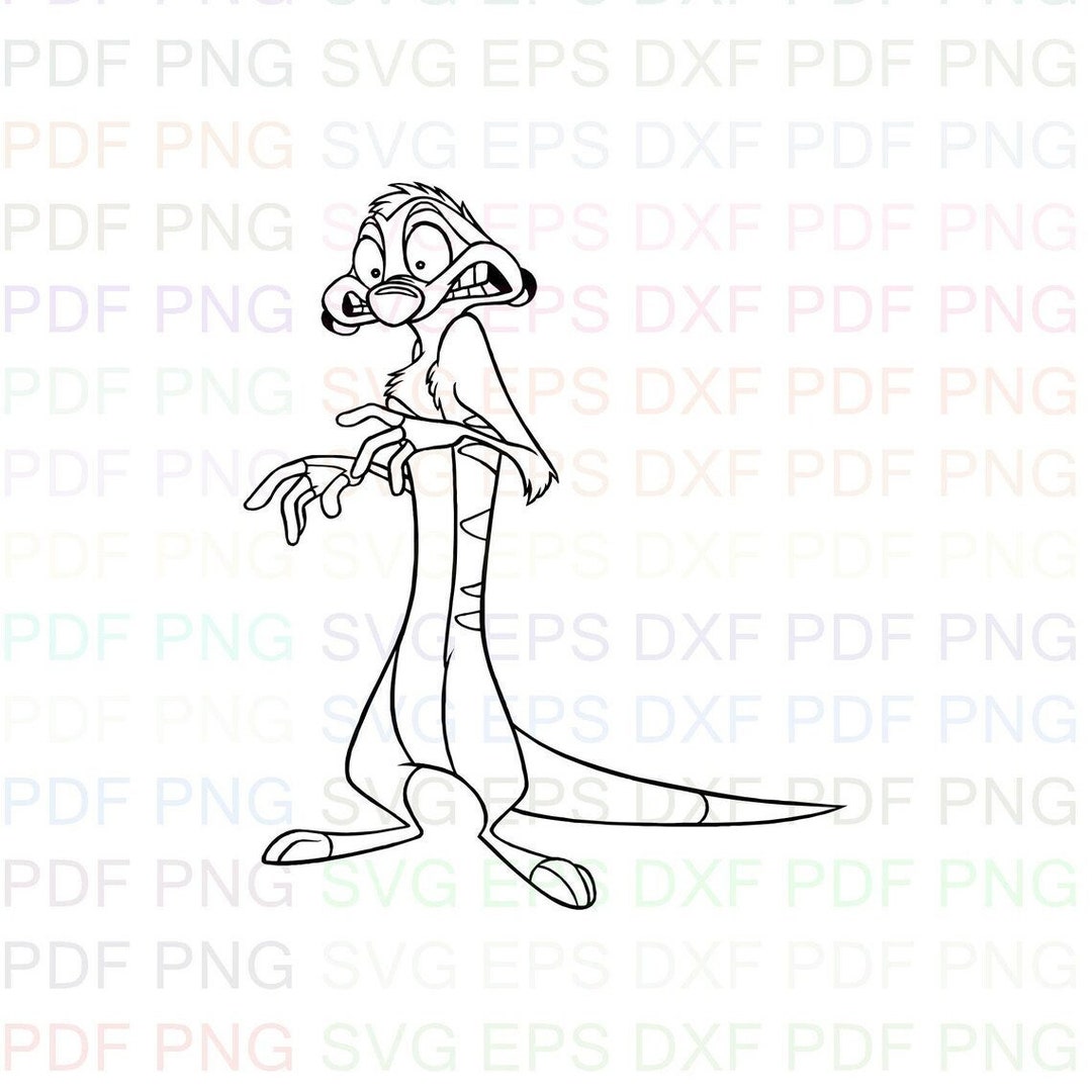 Pumbaa_timon_and_pumbaa_24 Svg Outline Dxf Eps Pdf Png, Cricut, Cutting ...