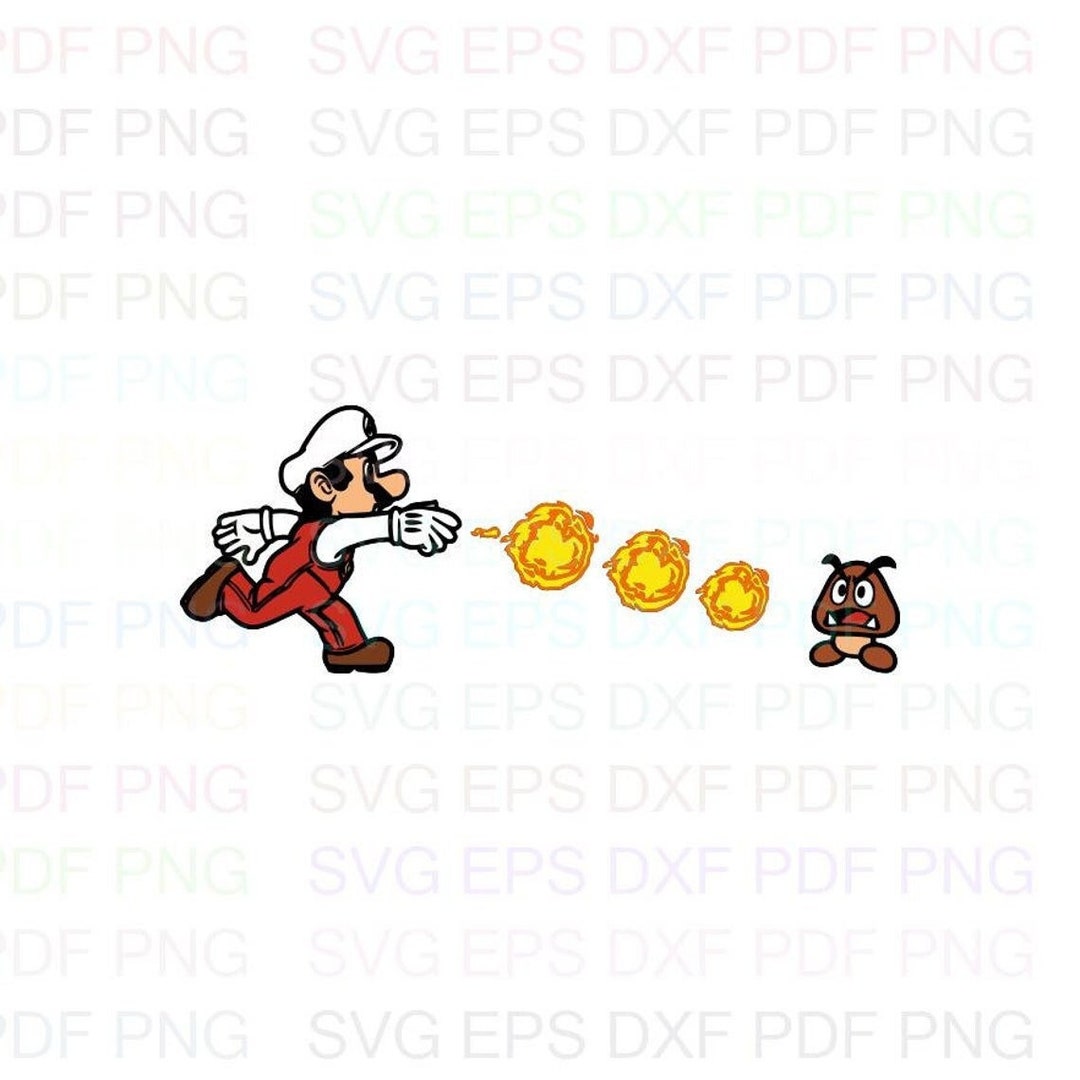 Super_mario_and_mushroom_goomba Svg Dxf Eps Pdf Png, Cricut, Cutting ...