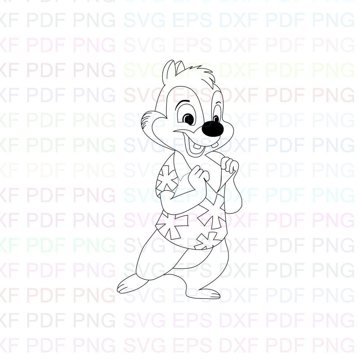 Alvin_and_the_chipmunks_07 Svg Outline Dxf Eps Pdf Png, Cricut, Cutting ...