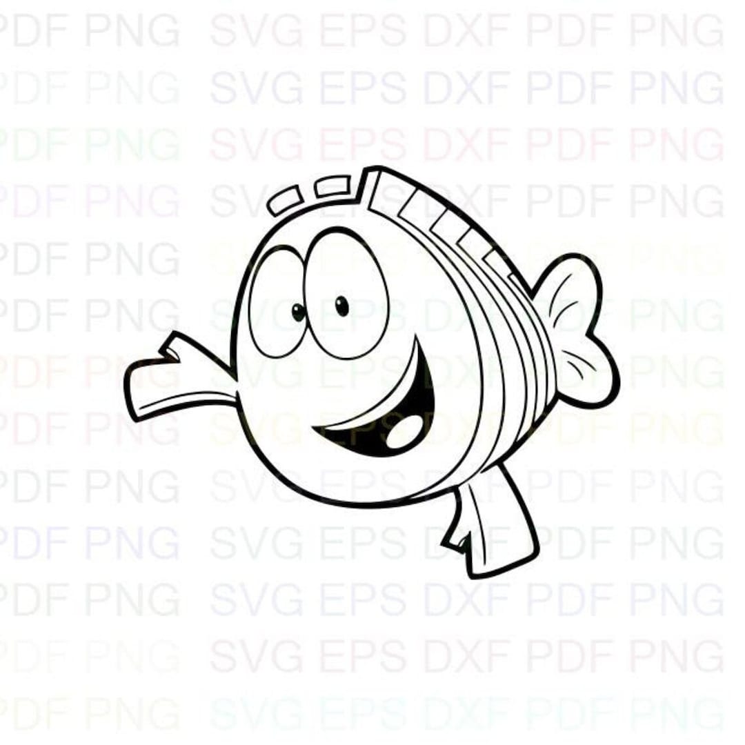 Mr_grouper_bubble_guppies Svg Outline Dxf Eps Pdf Png, Cricut, Cutting ...