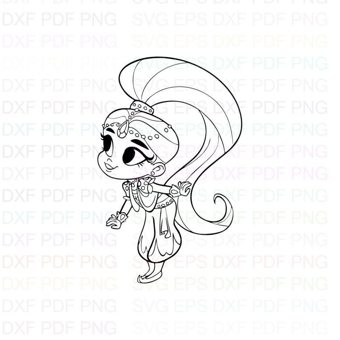 Shimmer_2_shimmer_and_shine Svg Outline Dxf Eps Pdf Png, Cricut ...