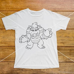 Bowser_super_mario_bros_2 Svg Outline Dxf Eps Pdf Png, Cricut, Cutting ...