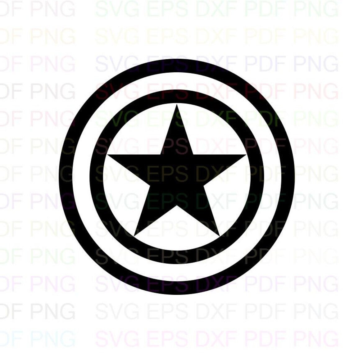 Captain_america_logo Svg Outline Dxf Eps Pdf Png, Cricut, Cutting File ...