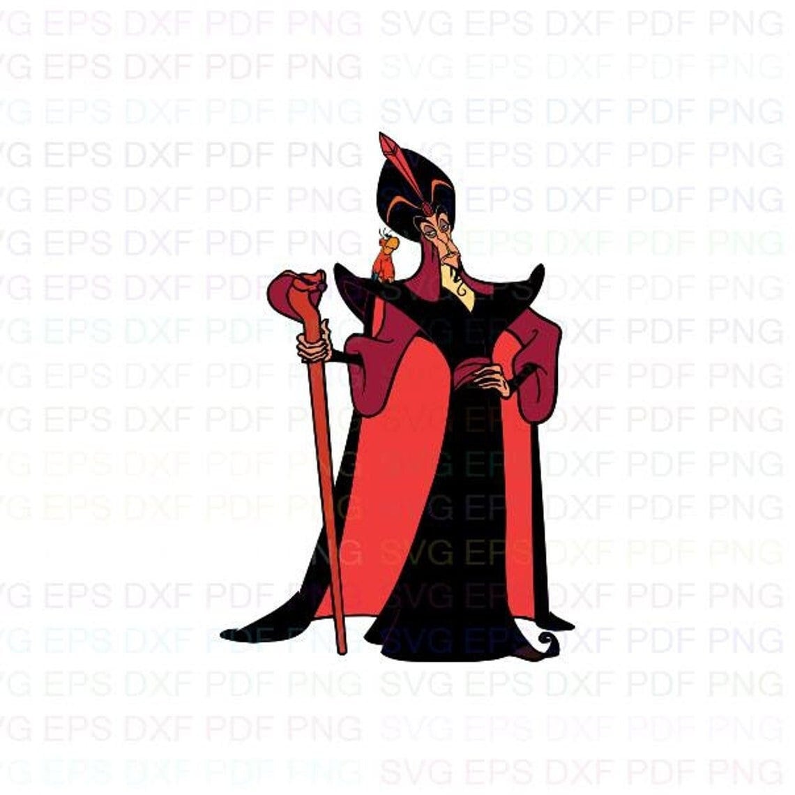 Silhueta Jafar Glaring Jafar Ecstatic SVG, Jafar SVG, Aladdin SVG