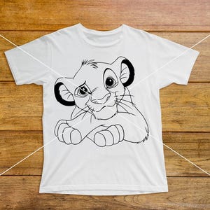 Simba_the_lion_king_13 Svg Outline Dxf Eps Pdf Png, Cricut, Cutting ...