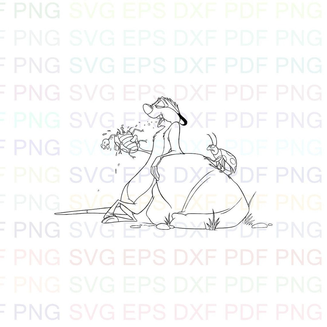 Pumbaa_timon_and_pumbaa_26 Svg Outline Dxf Eps Pdf Png, Cricut, Cutting ...