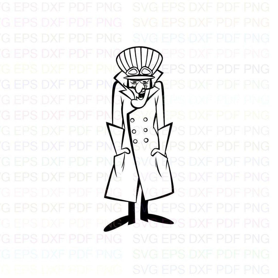 Dick_dastardly_the_wacky_races Svg Outline Dxf Eps Pdf Png, Cricut ...