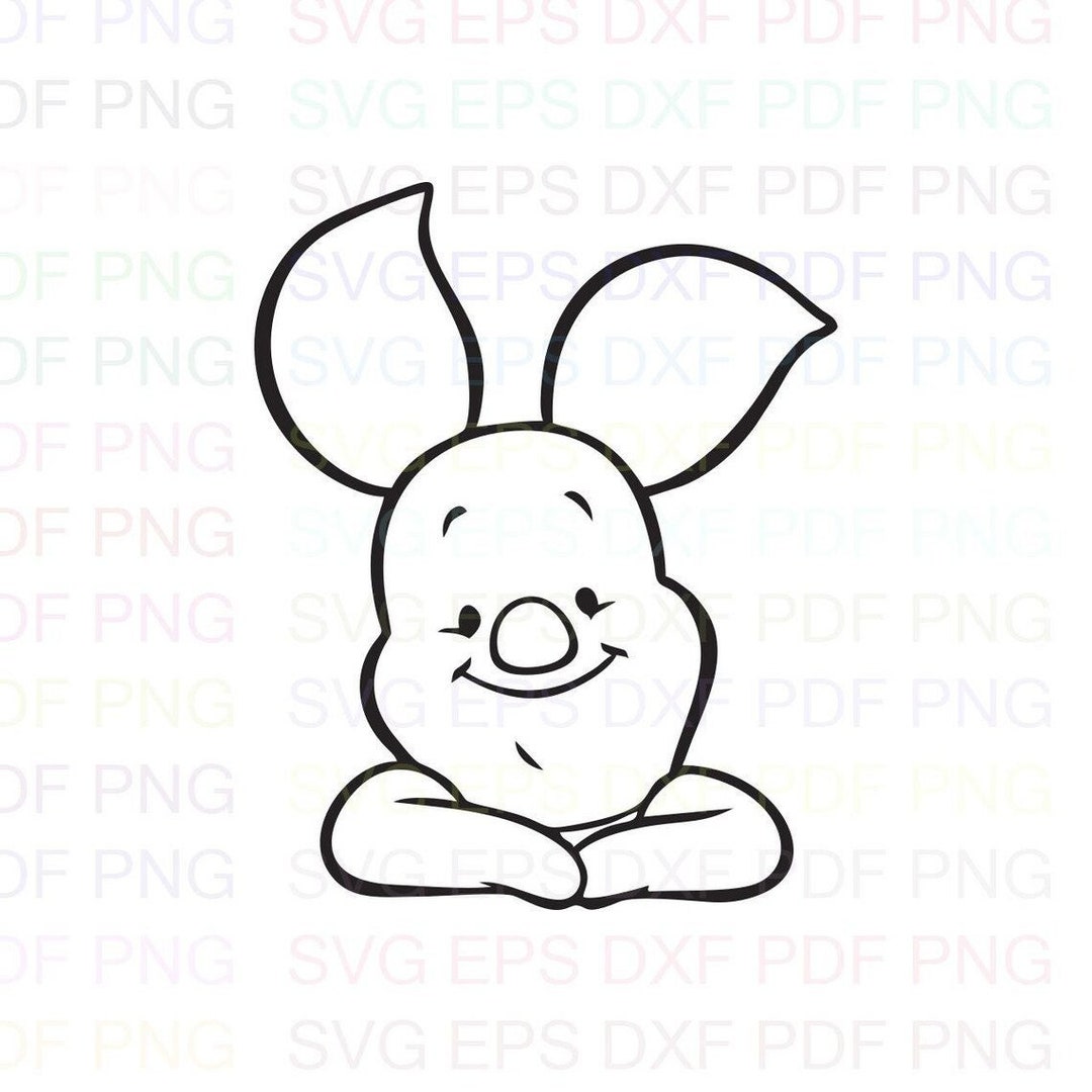 Piglet_winnie_the_pooh_20 Svg Outline Dxf Eps Pdf Png, Cricut, Cutting ...