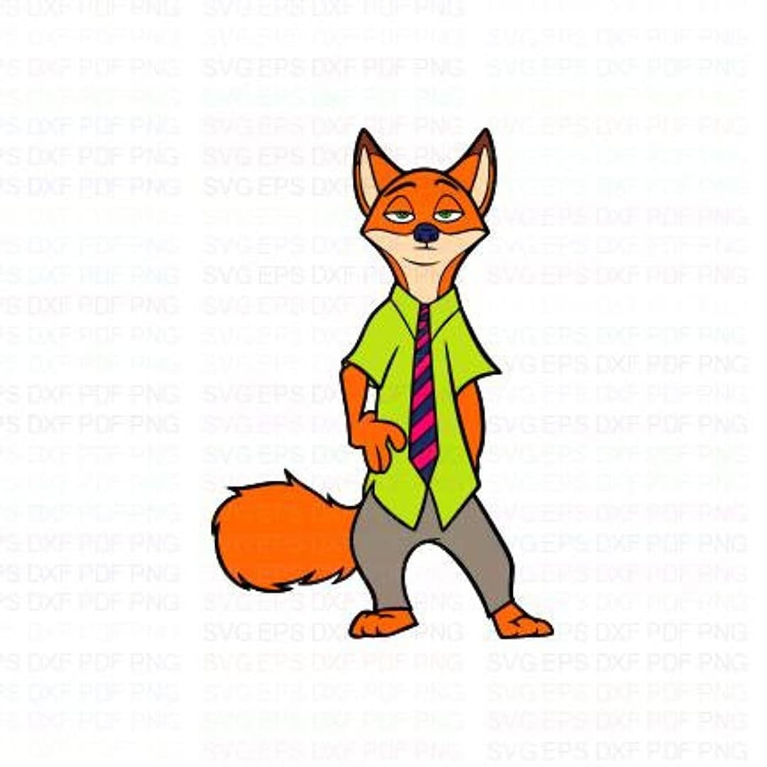 Nick_wilde_zootopia Svg Dxf Eps Pdf Png, Cricut, Cutting File, Vector ...
