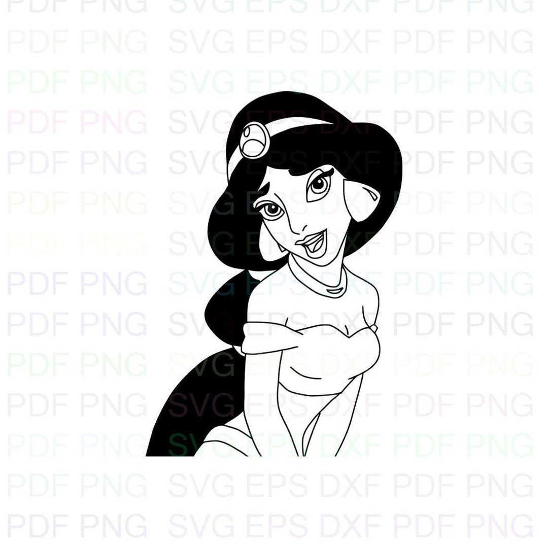 Jasmine_5_aladdin Svg Outline Dxf Eps Pdf Png, Cricut, Cutting File ...