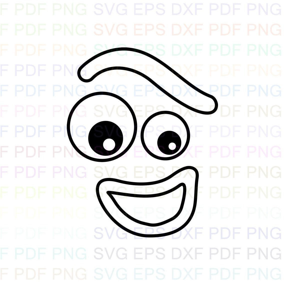 Forky_face_smiley_toy_story Svg Outline Dxf Eps Pdf Png, Cricut ...