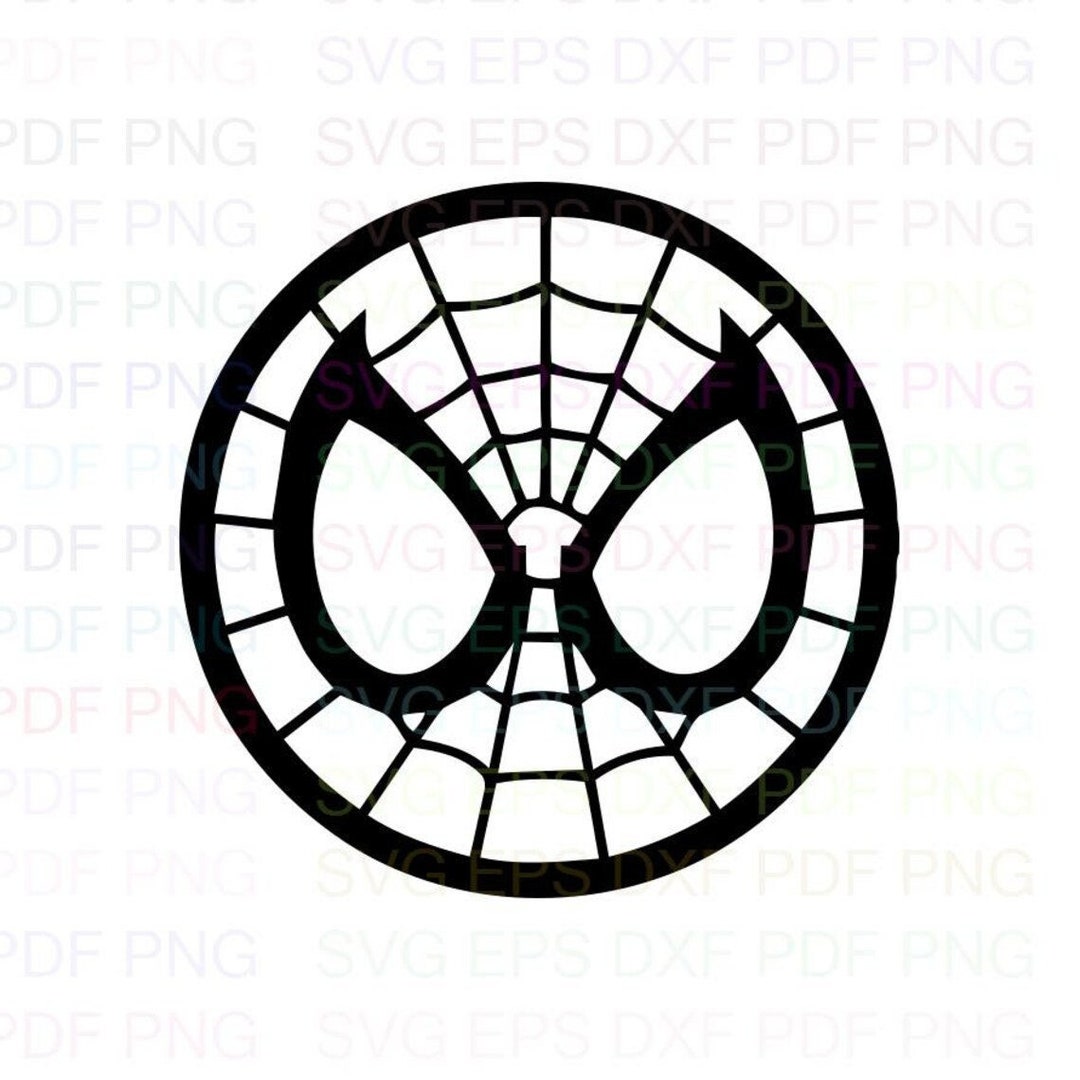 Spider_man_face_circle_silhouette Svg Outline Dxf Eps Pdf Png, Cricut ...