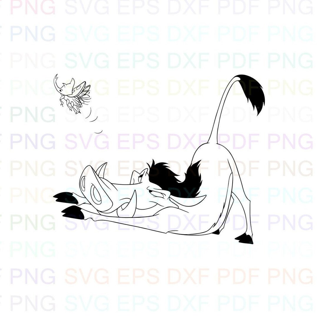 Pumbaa_timon_and_pumbaa_17 Svg Outline Dxf Eps Pdf Png, Cricut, Cutting ...