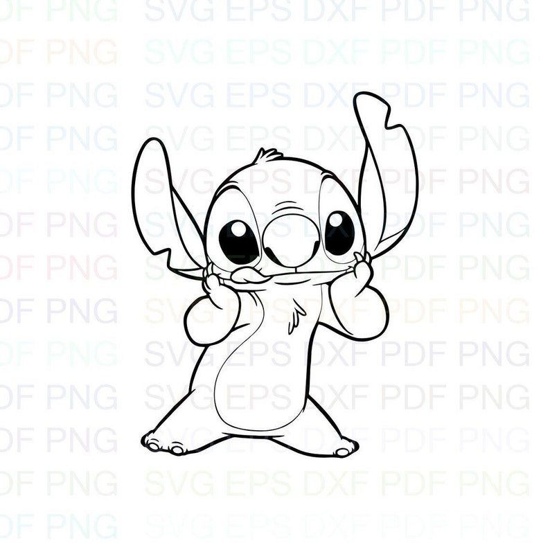Stitch_Lilo_and_Stitch Svg Outline Dxf Eps Pdf Png, Cricut, Archivo de ...