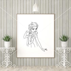 Frozen_elsa Svg Outline Dxf Eps Pdf Png, Cricut, Cutting File, Vector ...