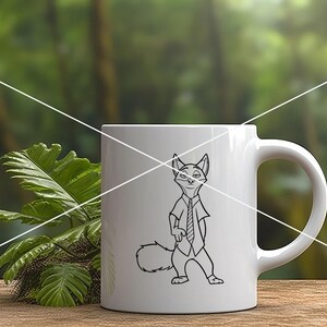 Nick_wilde_zootopia Svg Outline Dxf Eps Pdf Png, Cricut, Cutting File ...