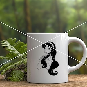 Jasmine_aladdin Svg Outline Dxf Eps Pdf Png, Cricut, Cutting File ...