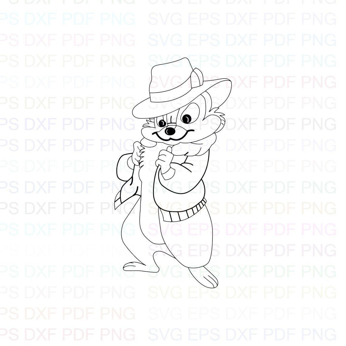 Alvin_and_the_chipmunks_06 Svg Outline Dxf Eps Pdf Png, Cricut, Cutting ...