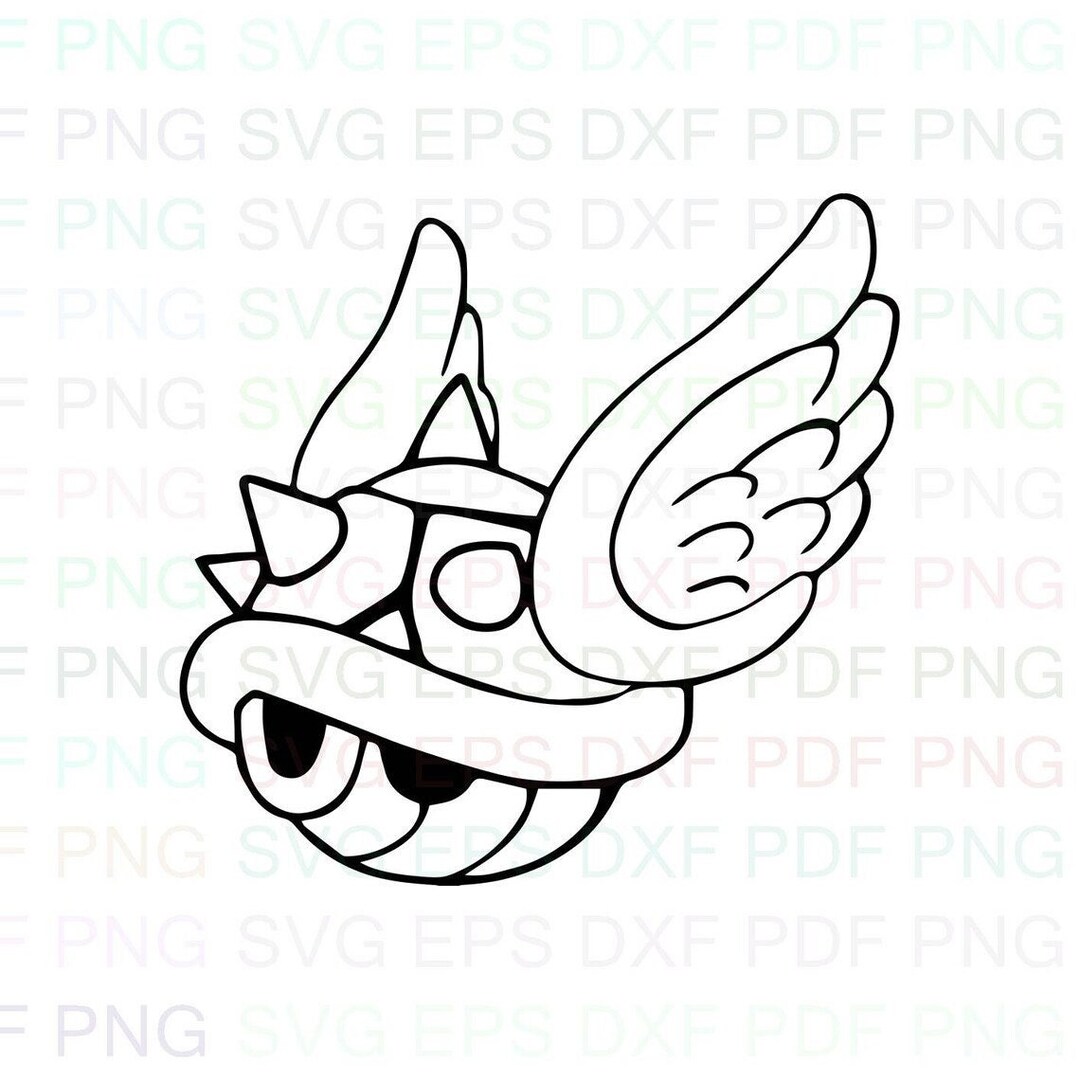 Koopa_troopa_super_mario_2 Svg Outline Dxf Eps Pdf Png, Cricut, Cutting ...