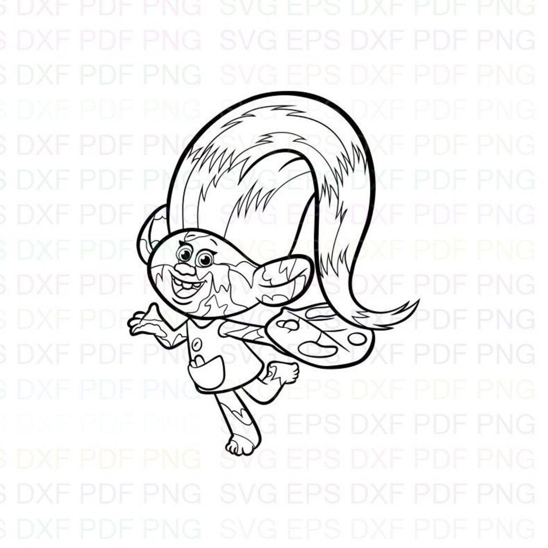 Harper_color_trolls Svg Outline Dxf Eps Pdf Png, Cricut, Cutting File ...