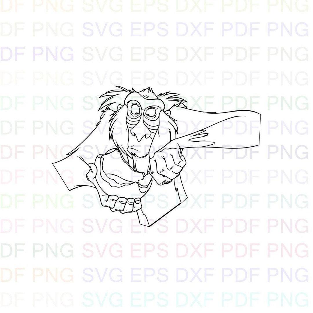 Rafiki_the_lion_king_5 Svg Outline Dxf Eps Pdf Png, Cricut, Cutting ...
