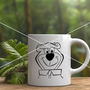 Yogi_bear_face Svg Outline Dxf Eps Pdf Png, Cricut, Cutting File ...