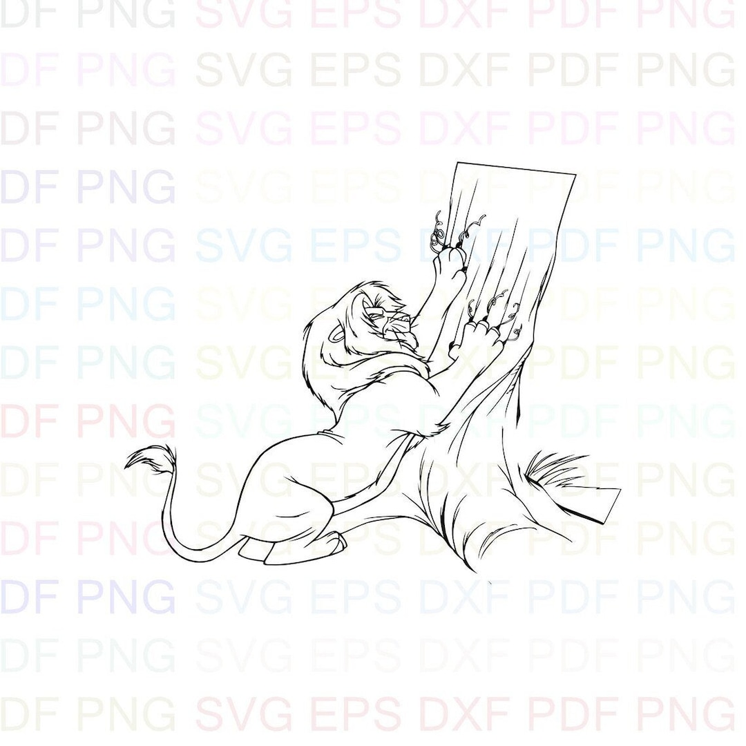 Mufasa_the_lion_king_9 Svg Outline Dxf Eps Pdf Png, Cricut, Cutting ...