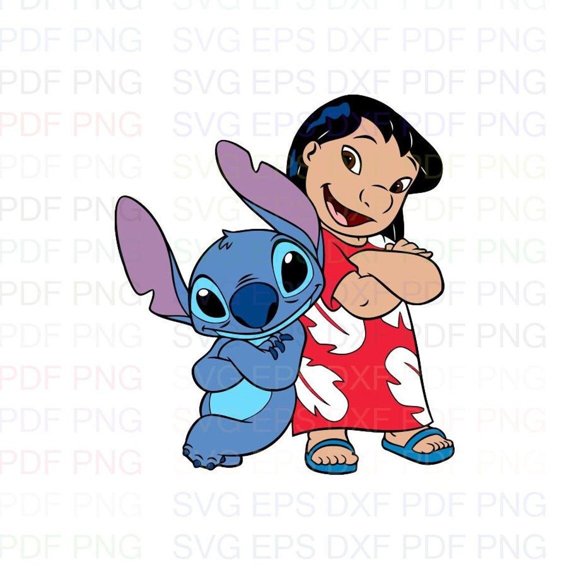 Lilo_and_stitch_standing_back_to_back Svg Dxf Eps Pdf Png, Cricut ...