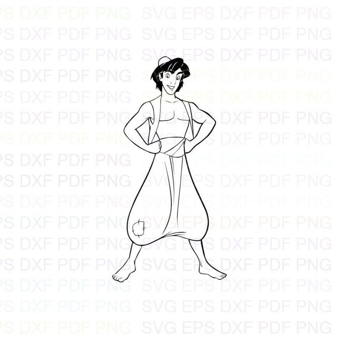 Aladdin_2 Svg Outline Dxf Eps Pdf Png, Cricut, Cutting File, Vector ...