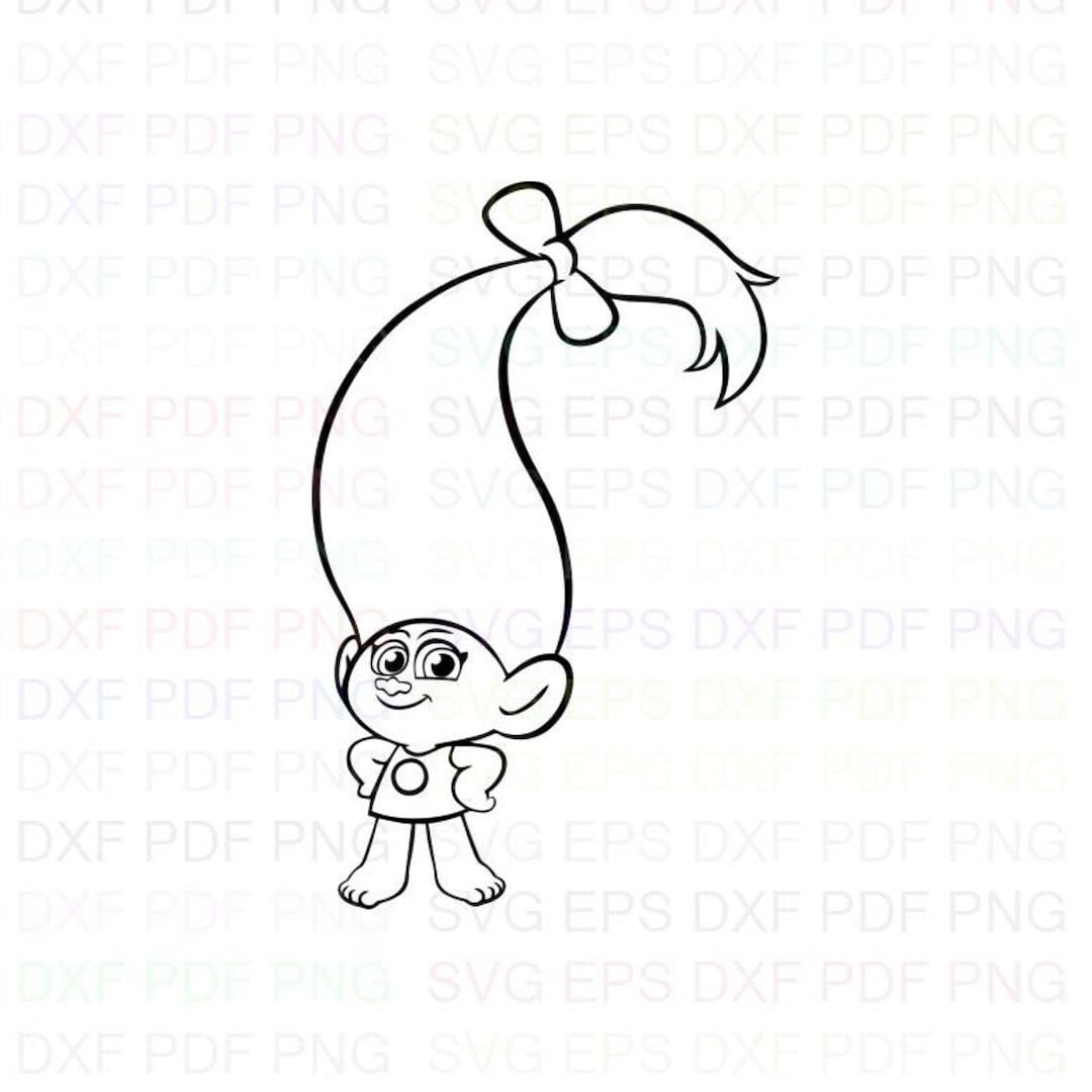 Smidge_trolls Svg Outline Dxf Eps Pdf Png, Cricut, Cutting File, Vector ...