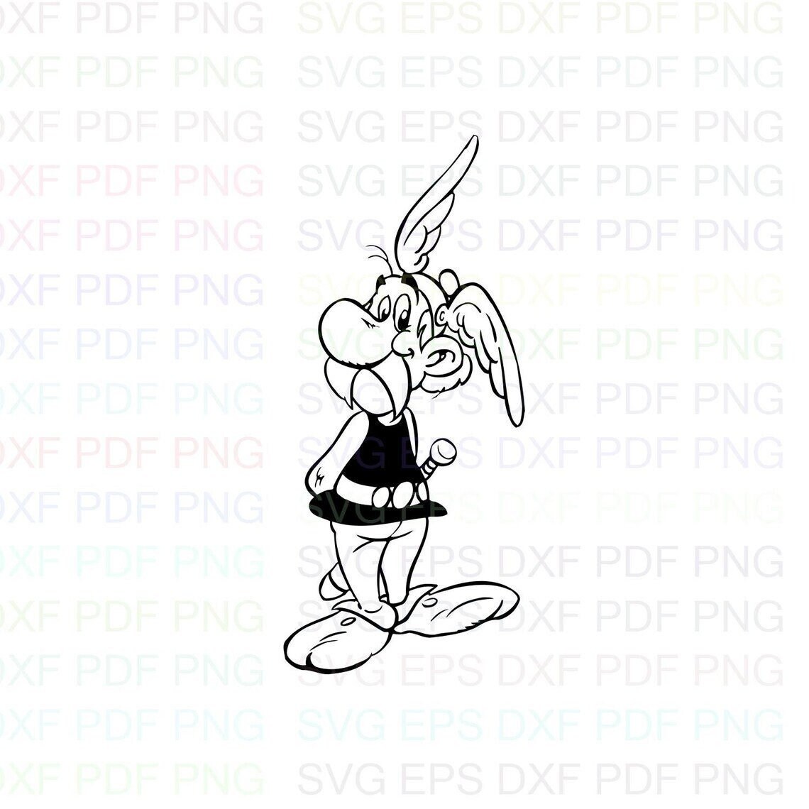 Asterix_0012 Svg Outline Dxf Eps Pdf Png, Cricut, Cutting File, Vector ...