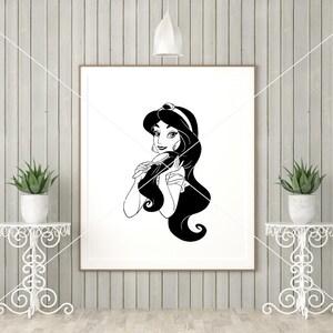 Jasmine_aladdin Svg Outline Dxf Eps Pdf Png, Cricut, Cutting File ...