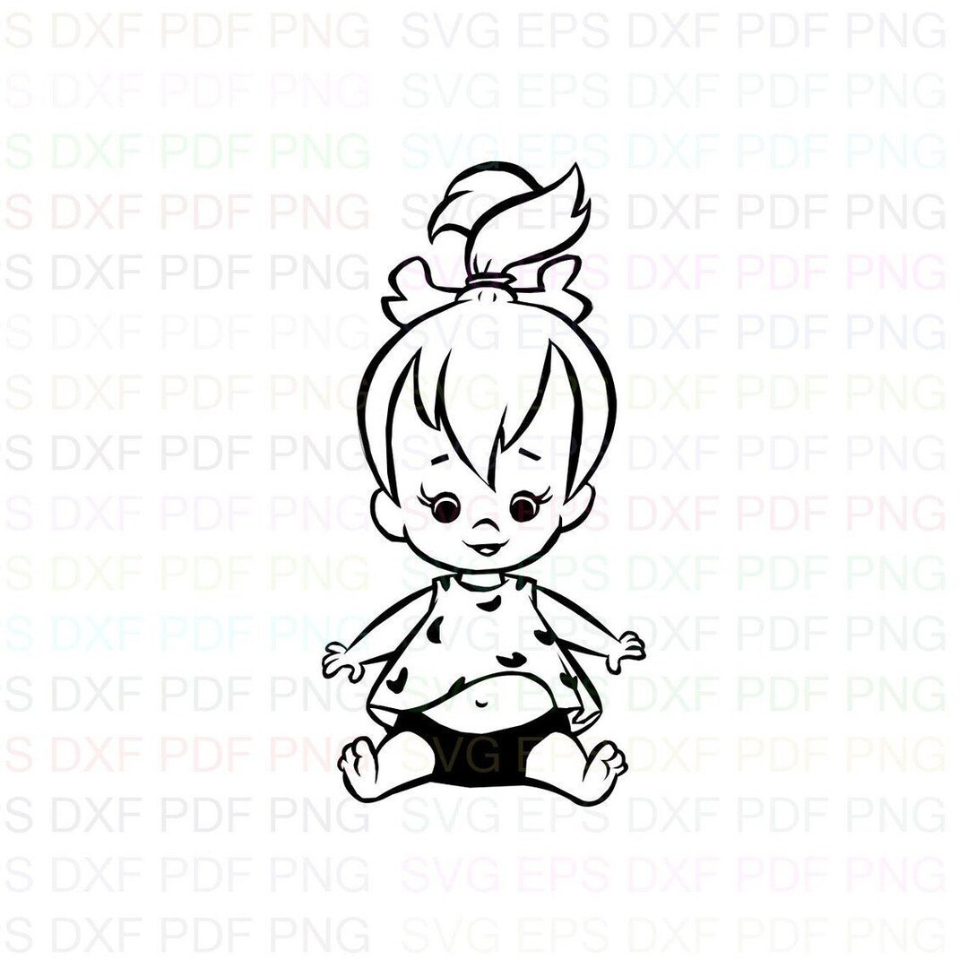 Baby_the_flintstones Svg Outline Dxf Eps Pdf Png, Cricut, Cutting File ...