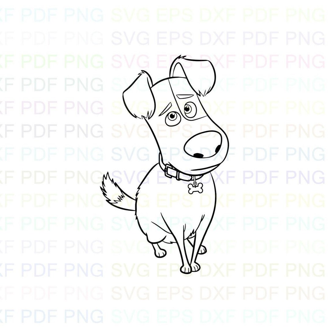 Max_the_secret_life_of_pets Svg Outline Dxf Eps Pdf Png, Cricut ...