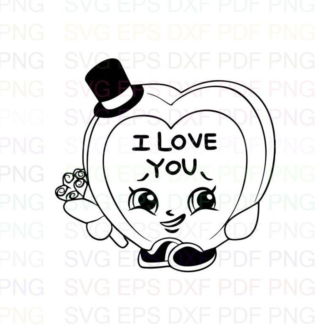 Candy_kisses_shopkins Svg Outline Dxf Eps Pdf Png, Cricut, Cutting File ...