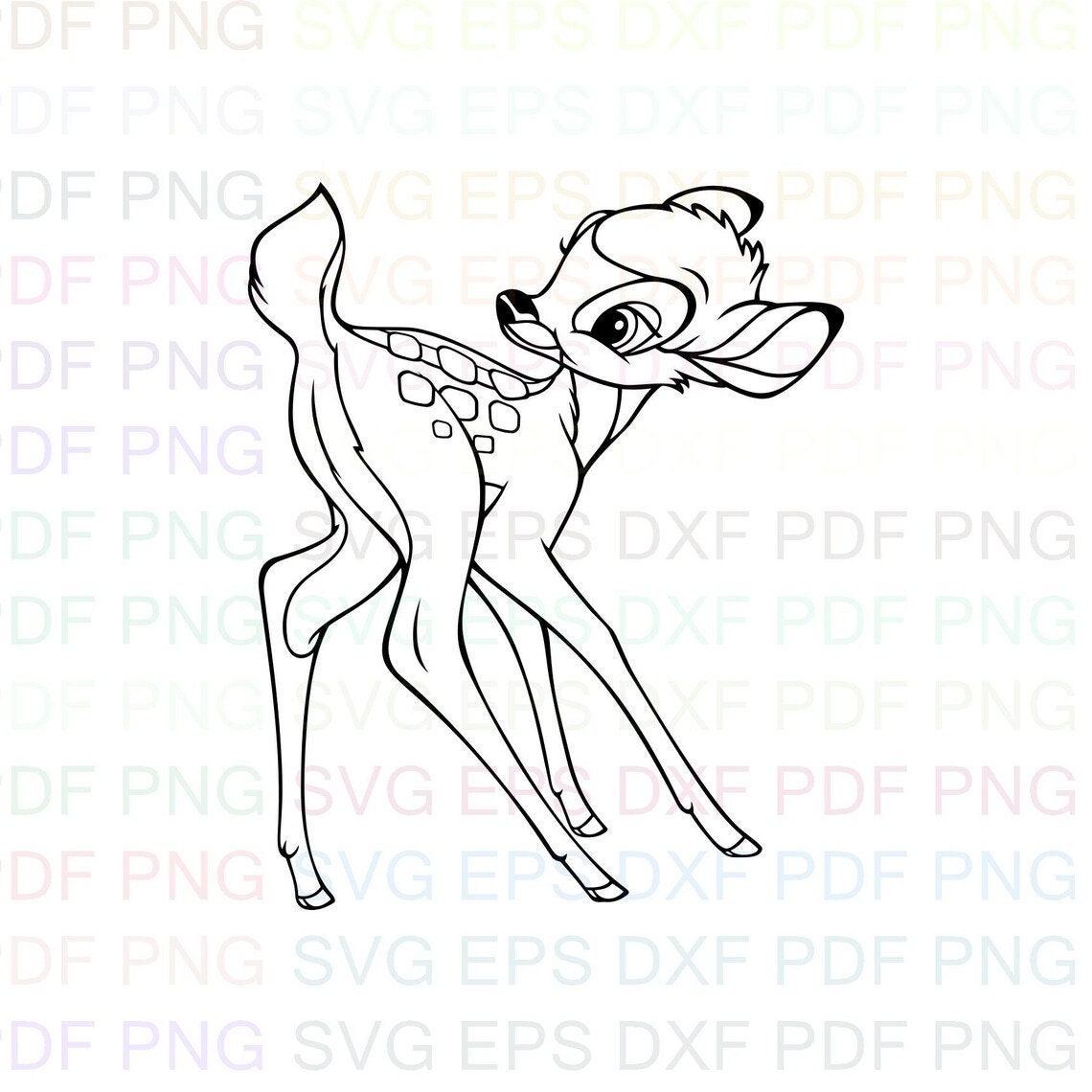 Bambi_0002 Svg Outline Dxf Eps Pdf Png, Cricut, Cutting File, Vector ...