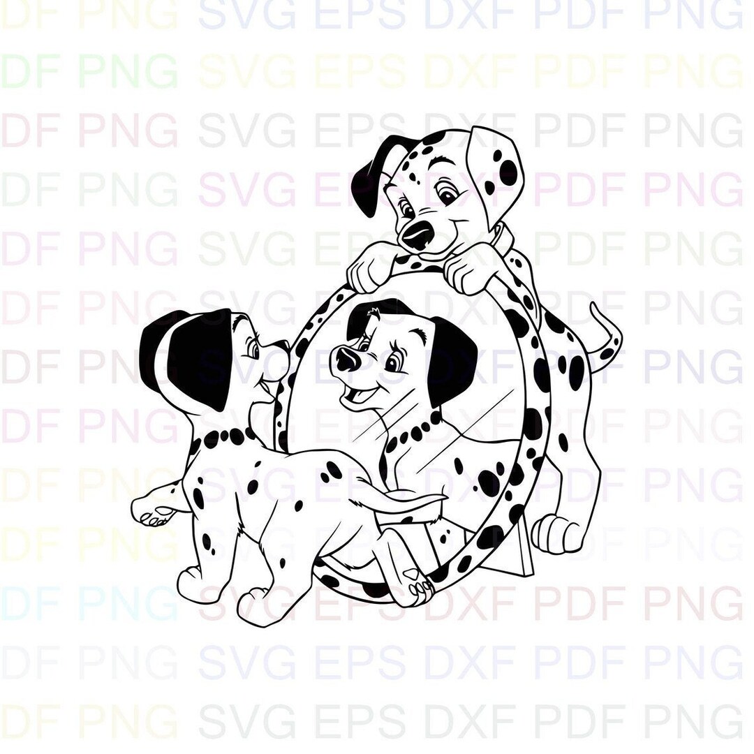 101_dalmations_003 Svg Outline Dxf Eps Pdf Png, Cricut, Cutting File ...