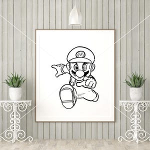 Super_mario_running Svg Outline Dxf Eps Pdf Png, Cricut, Cutting File ...