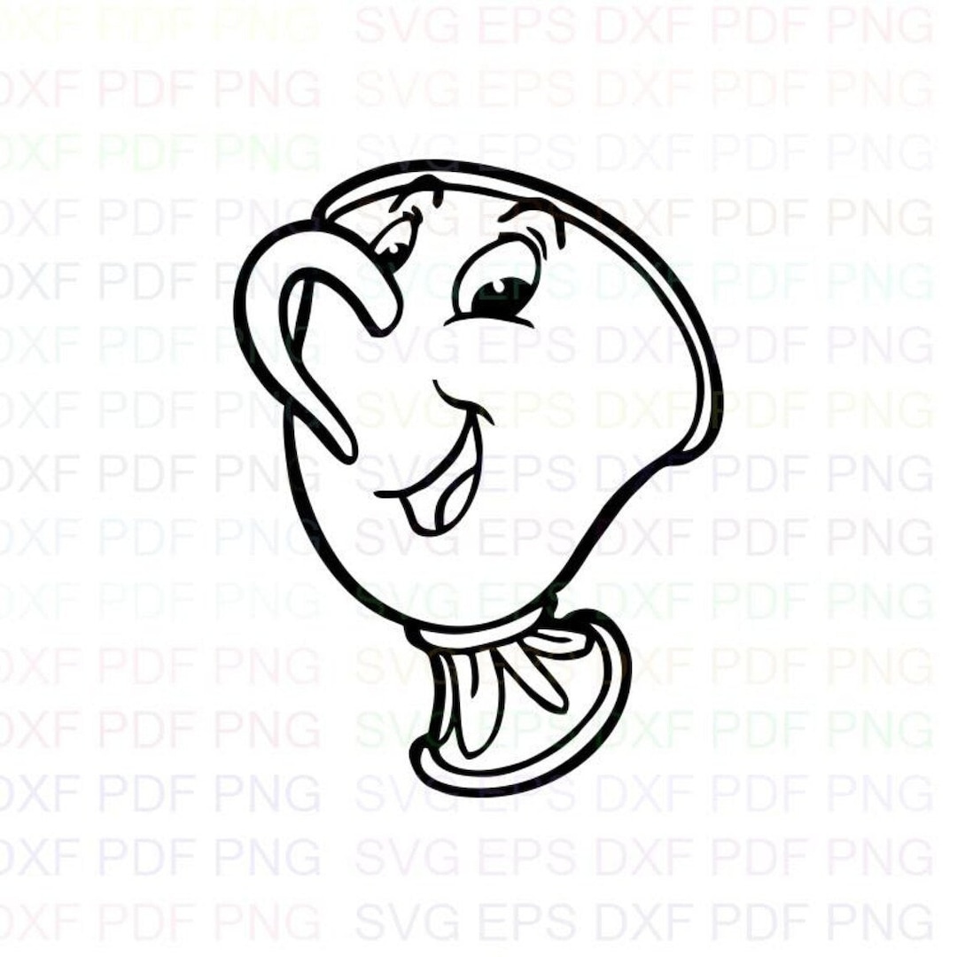 Chip_potts_beauty_and_the_beast Svg Outline Dxf Eps Pdf Png, Cricut ...