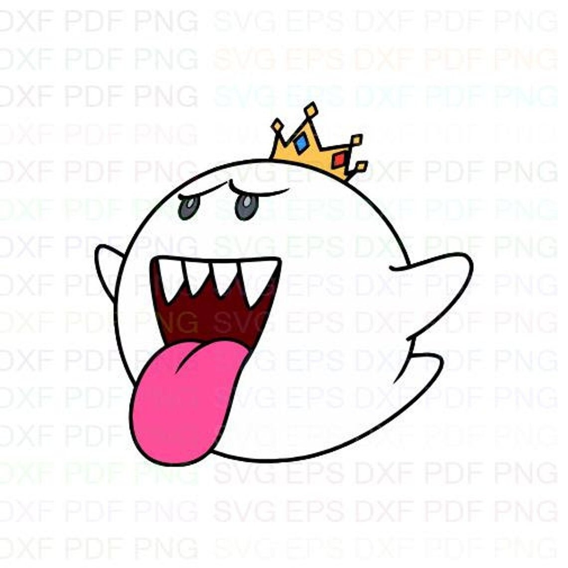 King_boo_super_mario Svg Dxf Eps Pdf Png, Cricut, Cutting File, Vector ...