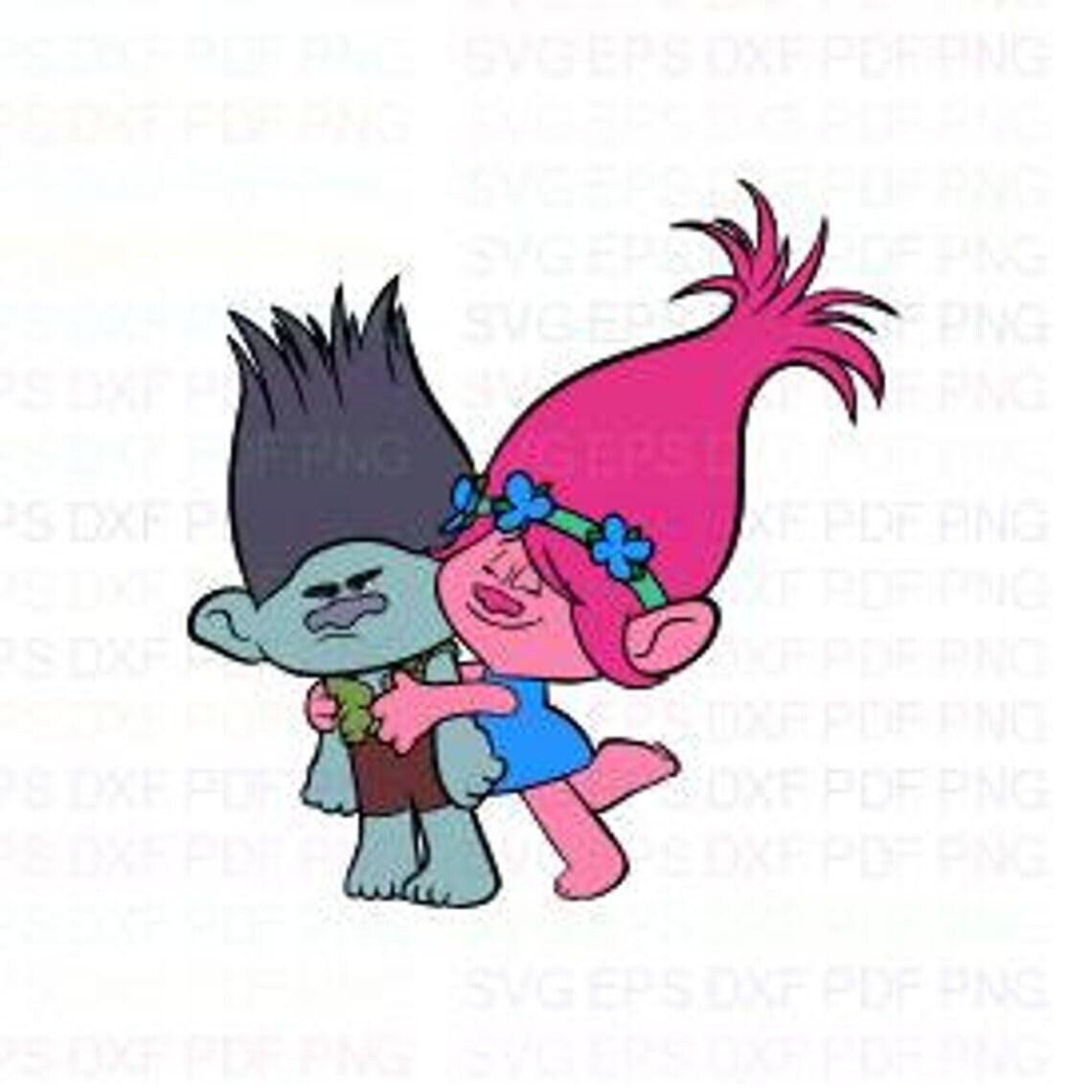 Branch_poppy_trolls Svg Dxf Eps Pdf Png, Cricut, Cutting File, Vector ...