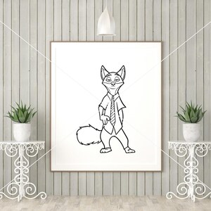 Nick_wilde_zootopia Svg Outline Dxf Eps Pdf Png, Cricut, Cutting File ...