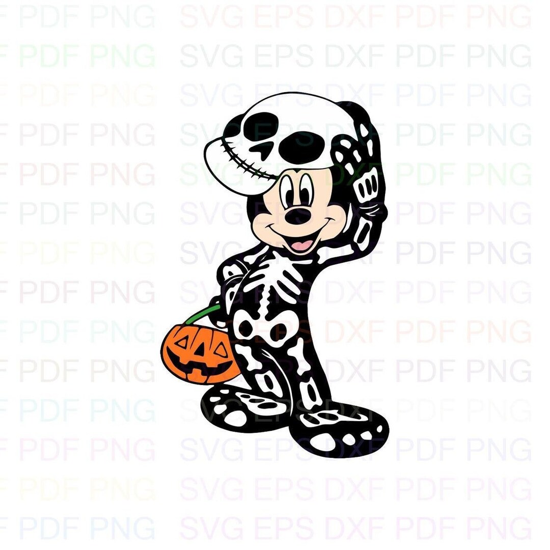 Mickey_skeleton Svg Dxf Eps Pdf Png, Cricut, Cutting File, Vector ...