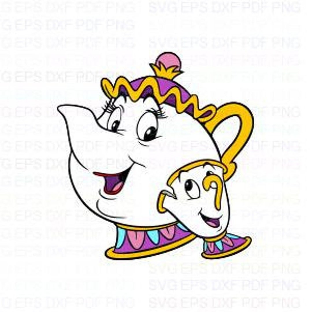 Chip_and_mrs_potts_beauty_and_the_beast Svg Dxf Eps Pdf Png, Cricut ...