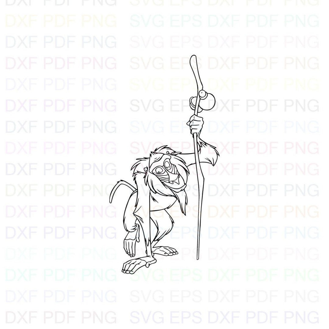 Rafiki_the_lion_king_7 Svg Outline Dxf Eps Pdf Png, Cricut, Cutting ...